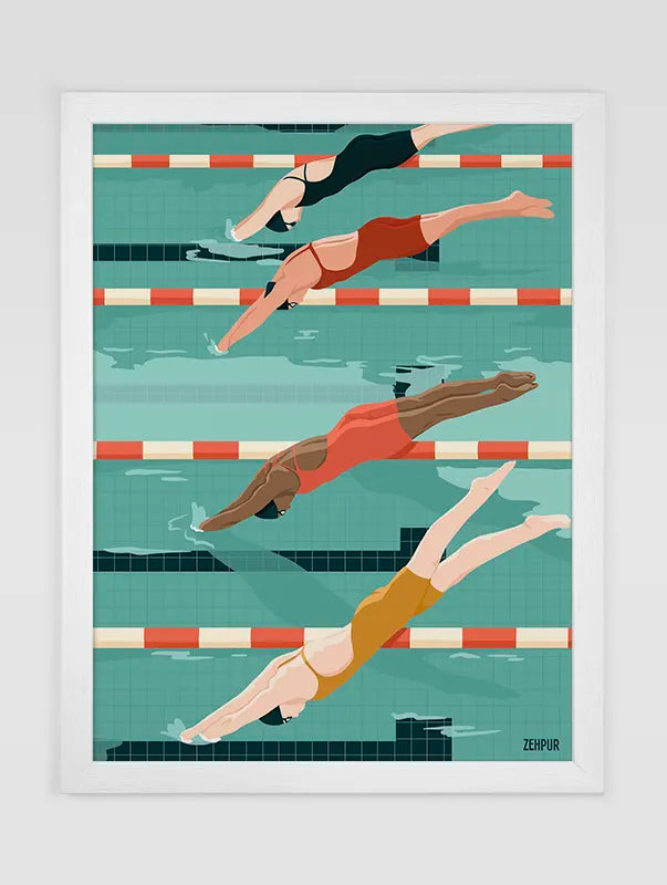 Swimming poster | Olympic games poster | Zehpur